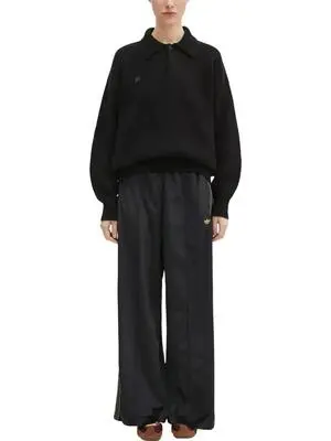 PANGAIA Ribbed-cuffs Polo Shirt - Black