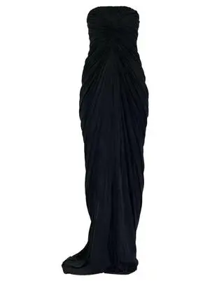 Rick Owens Strapless Draped Maxi Dress - Black