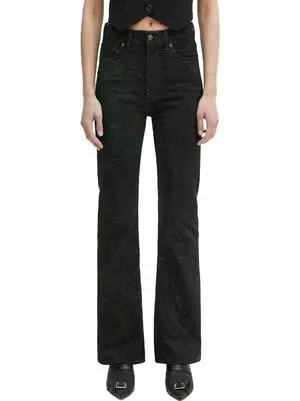Fiorucci Crystal-embellished Flared Jeans - Black
