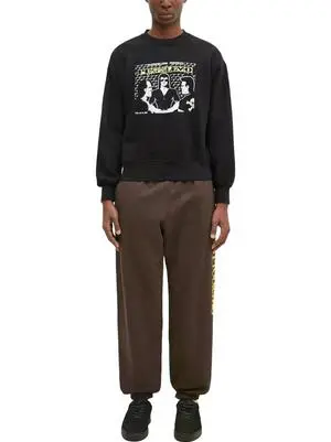 Aries Slogan-print Sweatpants - Brown