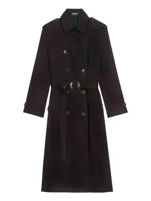 Zadig&Voltaire Kenar Double-breasted Belted Trench Coat - Brown