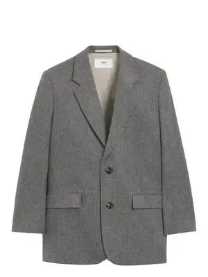 Ami Single-breasted Wool Jacket - Grey