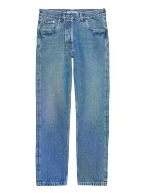 Prada Logo-plaque Straight Leg Jeans - Blue