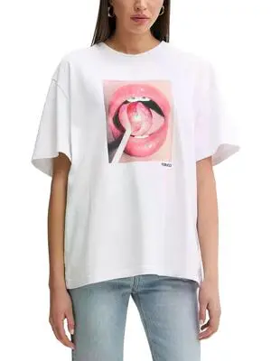 Fiorucci Lips Lollipop Print T-shirt - White