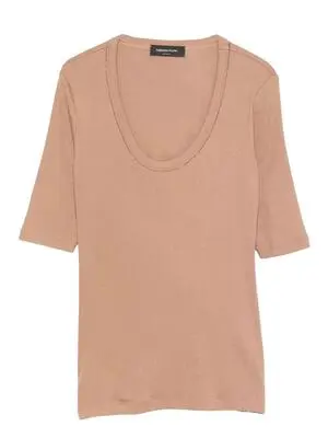 Fabiana Filippi Embellished Neckline Top - Brown