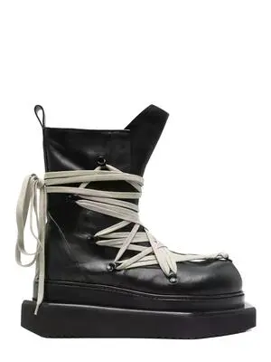 Rick Owens Lace-up Platform Boots - Black