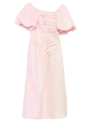 Aje Cadence Ruched Midi Dress - Pink