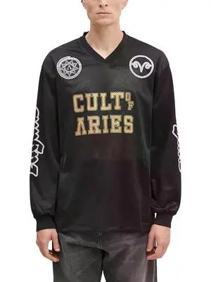 Aries Mesh-panel Long-sleeve Jersey - Black