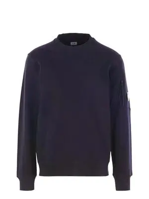 C.P. COMPANY Crew-neck Sweatshirt With Pocket Detail - Blue