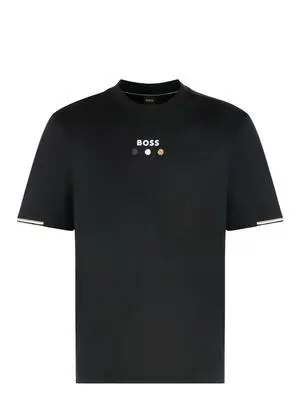 BOSS Logo-detail Cotton T-shirt - Black