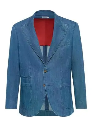 Brunello Cucinelli Three-button Patch-pocket Blazer - Blue