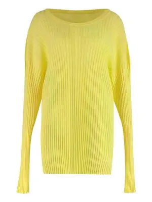 MAISON MARGIELA Ribbed Knit Sweater - Yellow