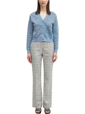 Kenzo Weave Flared Trousers - Grey