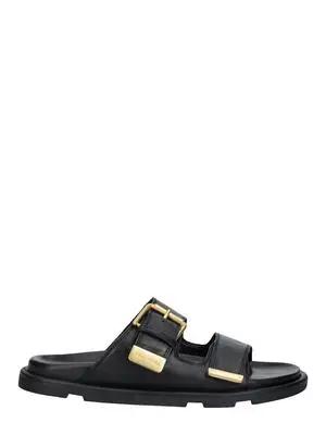 Marc O'polo Buckle Detail Leather Slides - Black