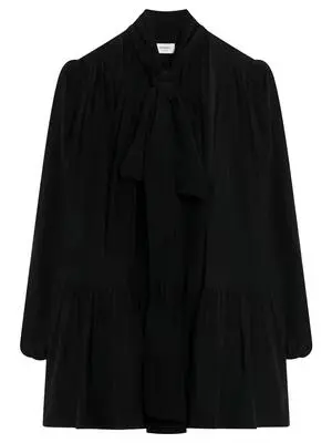 Saint Laurent Bow-neck Mini Dress - Black
