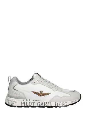 AERONAUTICA MILITARE Embroidered Logo Sneakers - White