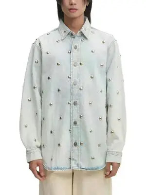 Fiorucci Studded Denim Shirt - Blue