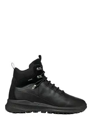 Geox Lace-up Leather Boots - Black
