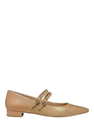Geox Double-buckle Pointed-toe Flats - Neutrals
