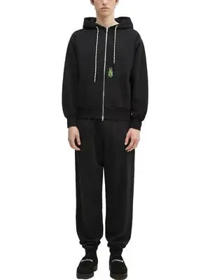 Aries Embroidered Cuffed Track Pants - Black