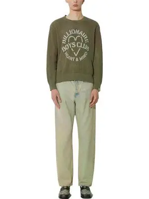 BILLIONAIRE BOYS CLUB Heart-logo Knit Sweater - Green