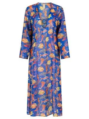PARAMIDONNA Graphic-print A-line Dress - Blue