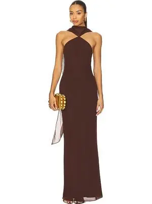 Amanda Uprichard Ashton Maxi Dress Chocolate