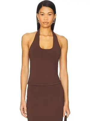 Lna Mia Halter Tank - Brown