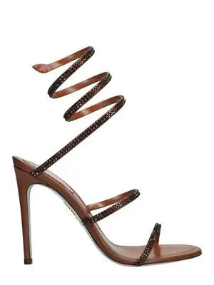 Rene Caovilla Embellished Heeled Sandals - Brown