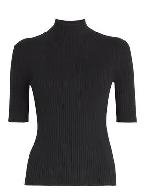 MAJE Ribbed High-Neck Top