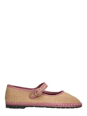 FLABELUS Linen Dora Mary Janes - Beige