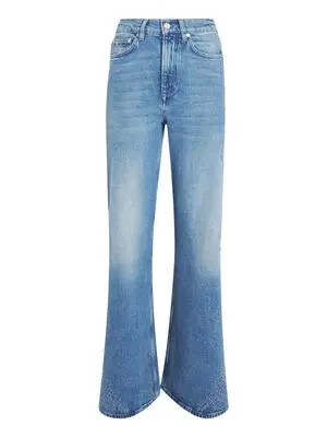 MAJE Embroidered Wide-Leg Jeans