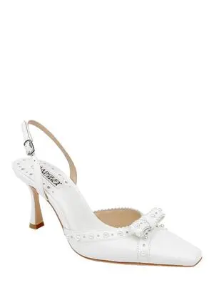 Badgley Mischka Gizelle Slingback Pump - White Leather