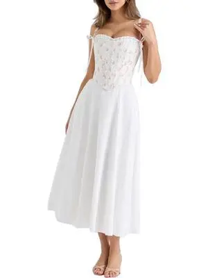 dress midi long sleeve Savor the Season 100% Cotton Ivory Long Sleeve Midi Dress main image 1