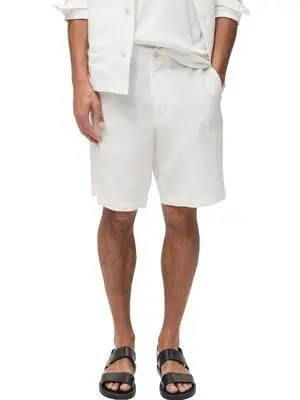Mango Slim Fit Lyocell & Linen Bermuda Shorts - Off White