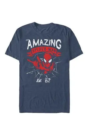 MARVEL Spider-man Est 62 Graphic T-shirt - Navy Blue Heather