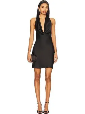 Norma Kamali Halter Drape Mini Dress - Black
