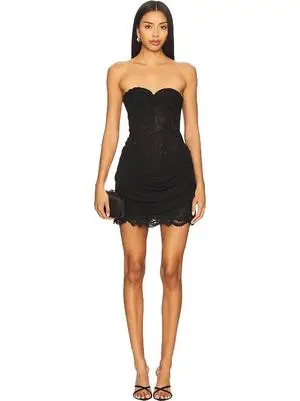 knee length dresses for ladies Perdita Mini Dress in Satin Midnight Blue