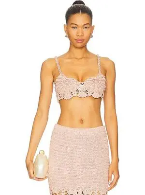 Retrofete Bellini Crochet Top - Metallic Peche