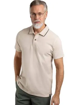 WEIRD FISH Powell Textured Polo Shirt - String