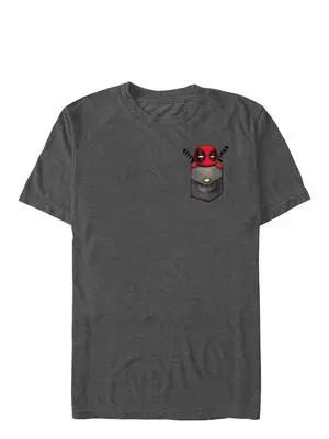MARVEL Deadpool Front Pocket Graphic T-shirt - Charcoal Heather
