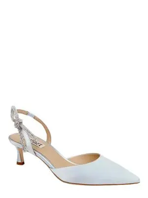 Badgley Mischka Gentry Slingback Kitten Heel Pumps - Moonstone Blue