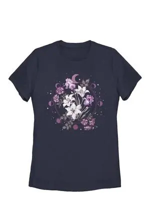 LOST GODS Floral Moon Graphic T-shirt - Navy Blue