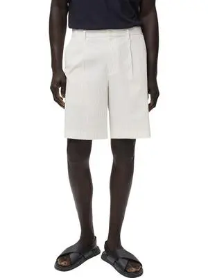 Mango Slim Fit Stretch Cotton Chino Shorts Off White