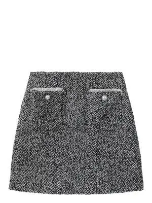 A BATHING APE Houndstooth Miniskirt - Grey