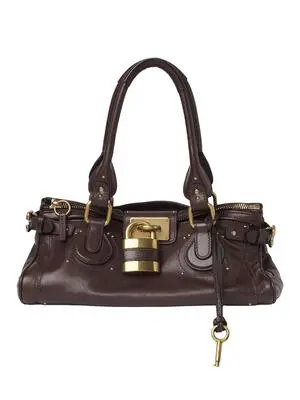 Chloé Paddington Bag In Grained Leather Red