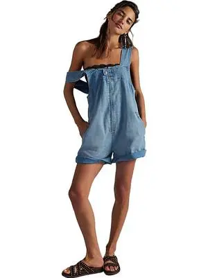 Free People We The Free Jude Shortalls - Light Indigo