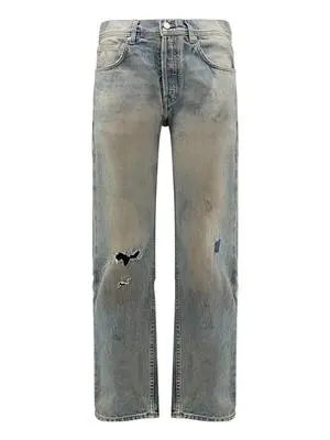 Enfants Riches Déprimés Straight Leg Jeans With Distressed Detail - Blue