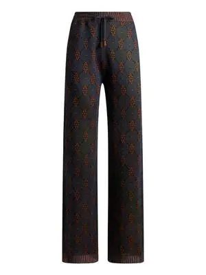 Etro Patterned Knit Trousers - Blue