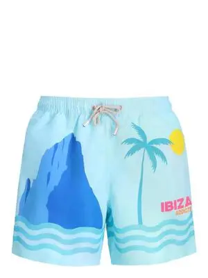 MC2 SAINT BARTH Graphic-print Swim Shorts - Blue